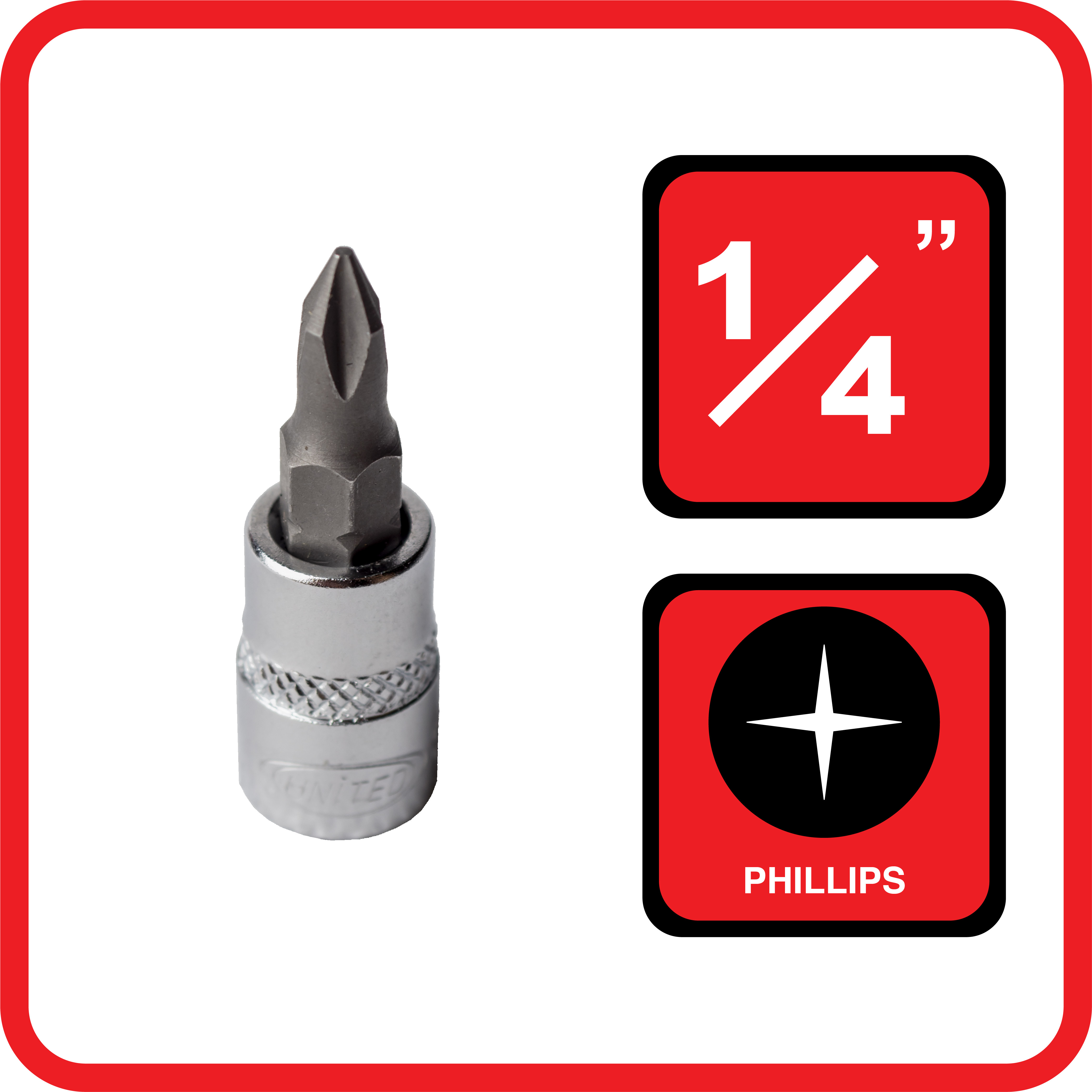 UNITED 1/4" Phillips Bit Socket